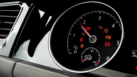 Demonstration Working Tachometer Car Closeup Car Stock Footage Video ...