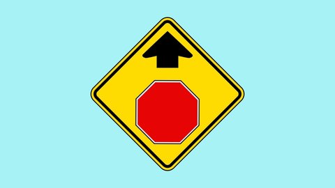 This Animated Yellow Sign Saying Stop Stock Footage Video (100% Royalty ...