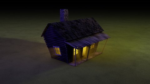 Spooky Animated Cabin Spinning Loop View Stock Footage Video (100% ...