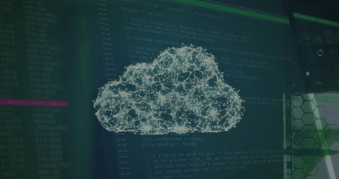 Animation Cloud Icons Over Data Processing Stock Footage Video (100% ...