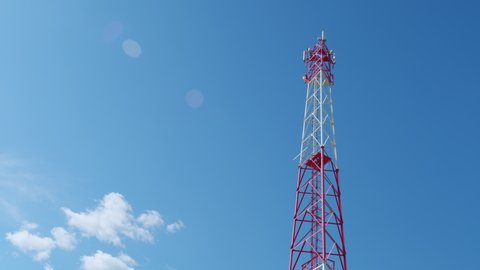 Telecommunication Tower 5g Digital Wireless Antenna Stock Footage Video (100% Royalty-free ...