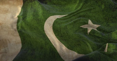 Old Pakistan Flag Waving Wind Loop Stock Footage Video (100% Royalty ...
