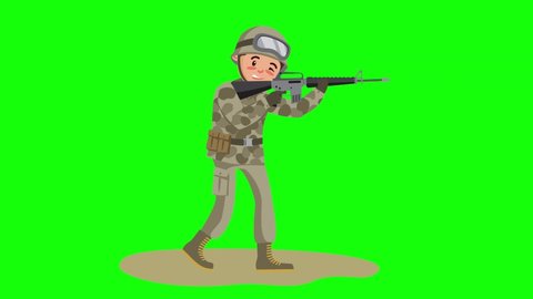 Military Man Gun Animation Soldier Firing Stock Footage Video (100% ...
