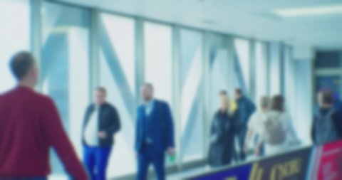 Slow Moving People Customers Crossing Huge Stock Footage Video (100% ...