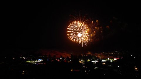 Aerial Uav Drone View Fireworks Display Stock Footage Video (100% ...