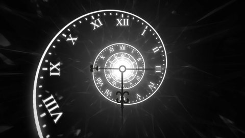 Dark Gothic Clock Face Spiral Time Stock Footage Video (100% Royalty ...