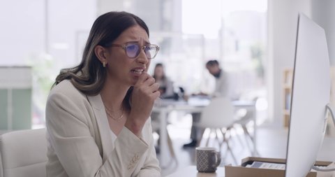 Stressed Intern Making Mistake While Analyzing Stock Footage Video (100 ...