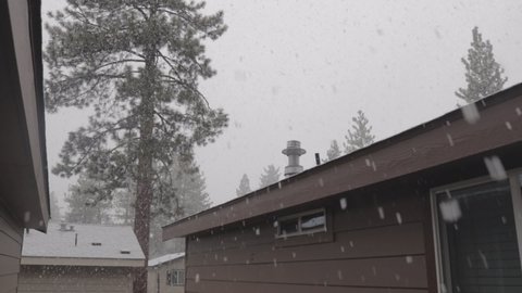 Heavy Blizzard Falling Over House Backyard Stock Footage Video (100% ...