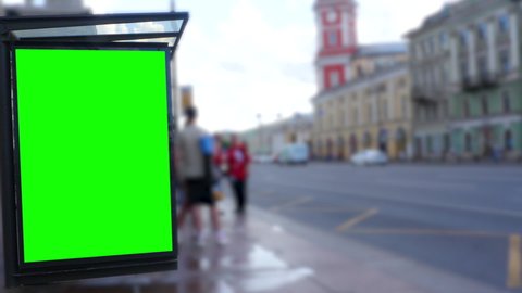 Billboard Green Screen Bus Stop Big Stock Footage Video (100% Royalty ...