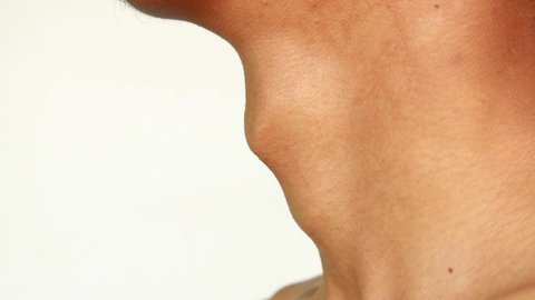 Male Adams Apple White Background Stock Footage Video (100% Royalty ...