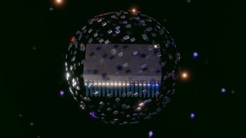 3d Animation Ic Package Surrounded By Stock Footage Video (100% Royalty ...