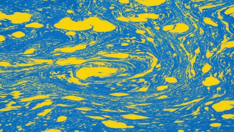 Yellow Blue Mixing Art Abstract Background Stock Footage Video (100% ...