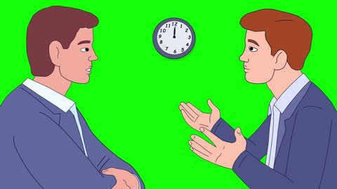 Animation Two Businessmen Having Discussion Clock Stock Footage Video ...