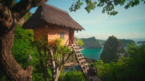 Beautiful Wooden Hut On Top Tree Stock Footage Video (100% Royalty-free ...