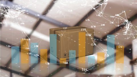 Animation Network Connection Over Graph Box Stock Footage Video (100% ...