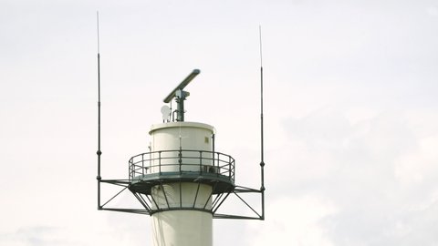 Marine Radar Rotating On White Tower Stock Footage Video (100% Royalty ...