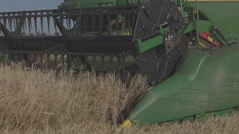 John Deere Harvester Works Field Combine Stock Footage Video (100% ...