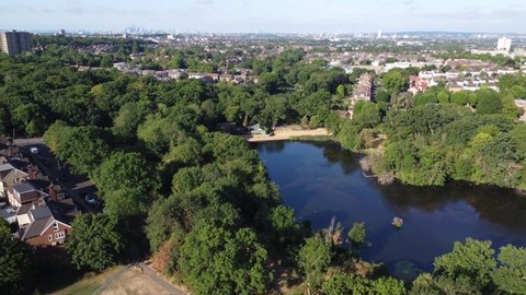 Rising Aerial View Lake Highams Park Stock Footage Video (100% Royalty ...