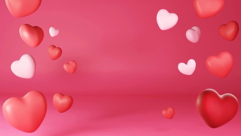 Animated Background Flying Hearts Stock Footage Video (100% Royalty ...