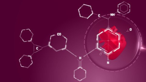 Animation Chemical Formulas Over Human Heart Stock Footage Video (100% ...