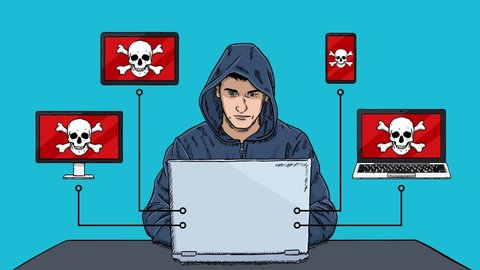 Animation Showing Hacker Hacking Into Computer Stock Footage Video (100 ...