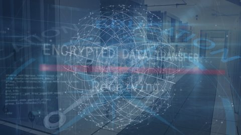 Animation Connections Globe Encrypted Data Over Stock Footage Video ...