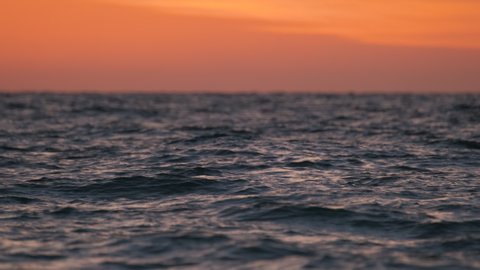 Dramatic Red Ocean Waves Sunset Soft Stock Footage Video (100% Royalty ...