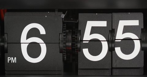 Close Zoom Flip Clock On Black Stock Footage Video (100% Royalty-free ...