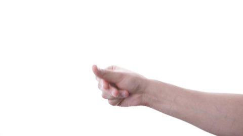 Click Your Fingers White Background Womans Stock Footage Video (100% ...