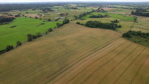 Poland Farms Rural Scenery Farmland Summer Stock Footage Video (100% ...