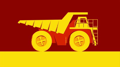 Animated Video Large Red Yellow Quarry Stock Footage Video (100% ...