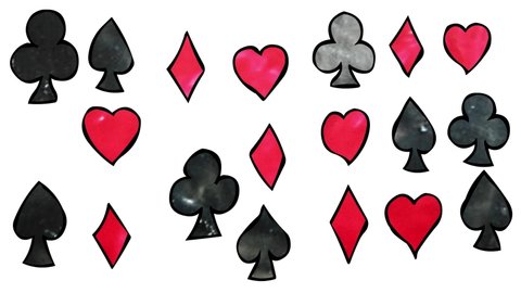 Static Animated Cards Symbols Bitmap Colored Stock Footage Video (100% ...