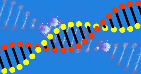Animation Dna Strand Spinning Over Green Stock Footage Video (100% ...