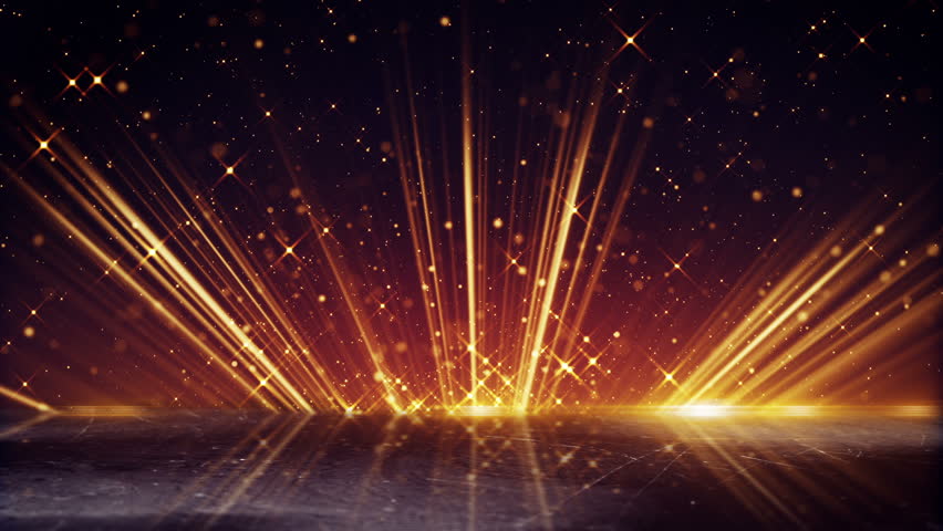 orange light beams shimmering particles computer Stock Footage Video ...