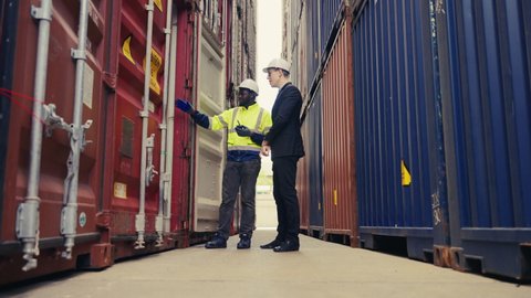 Low Level Angle Foreman Inspector Checking Stock Footage Video (100% ...