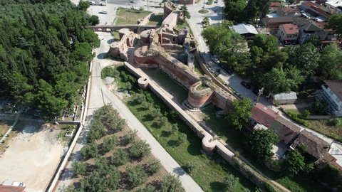 City Walls Aerial Historic City Walls Stock Footage Video (100% Royalty ...