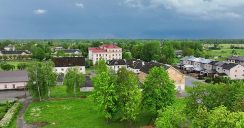 Aerial View Old Soviet School Building Stock Footage Video (100% ...