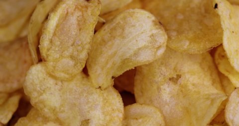 Bunch Potato Chips Spinning Large Number Stock Footage Video (100% ...