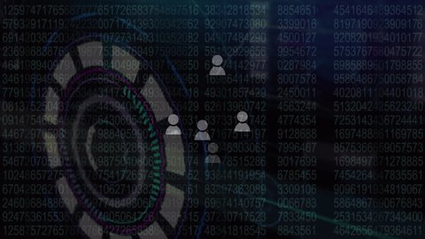 Animation Data Processing Over Black Background Stock Footage Video ...