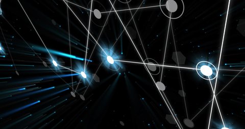Animation Network Connections On Black Background Stock Footage Video ...