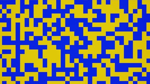 Abstract Blue Yellow 8 Bit Square Stock Footage Video (100% Royalty ...