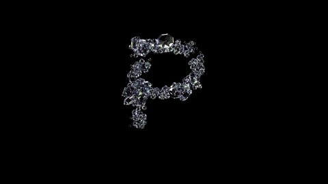 Animated Letter P Brilliants Jewels Alphabet Stock Footage Video (100% ...