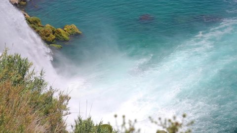 View Beautiful Waterfall Pouring Into Sea Stock Footage Video (100% ...