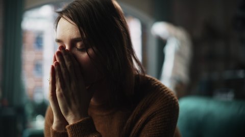 Portrait Sad Crying Woman Being Harrased Stock Footage Video (100% Royalty-free) 1092746669 ...