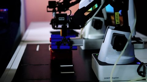 Desktop Multifunctional Robot Manipulator Dobot Magician Stock Footage ...
