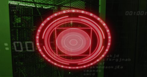 Animation Red Circle Numbers Over Servers Stock Footage Video (100% ...