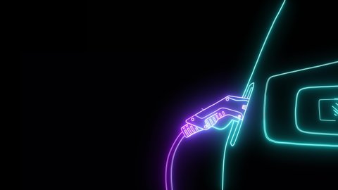 Glowing Neon Light Electric Vehicle Animation Stock Footage Video (100% ...