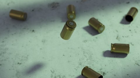 Slow Motion 9mm Bullets Falling On Stock Footage Video (100% Royalty ...