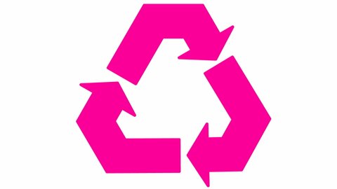 Animated Ecology Icon Pink Symbol Recycle Stock Footage Video (100% ...