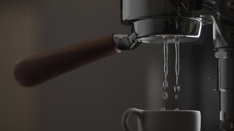 Slow Motion Rinsing Coffee Machine Bottomless Stock Footage Video (100% ...